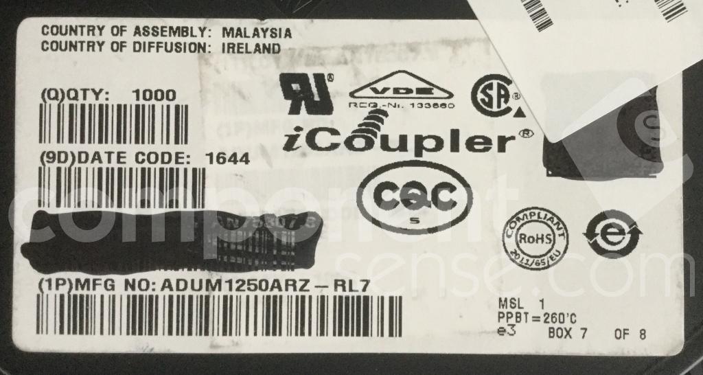 ADUM1250ARZ-RL7 Analog Devices - Datasheet PDF & Technical Specs