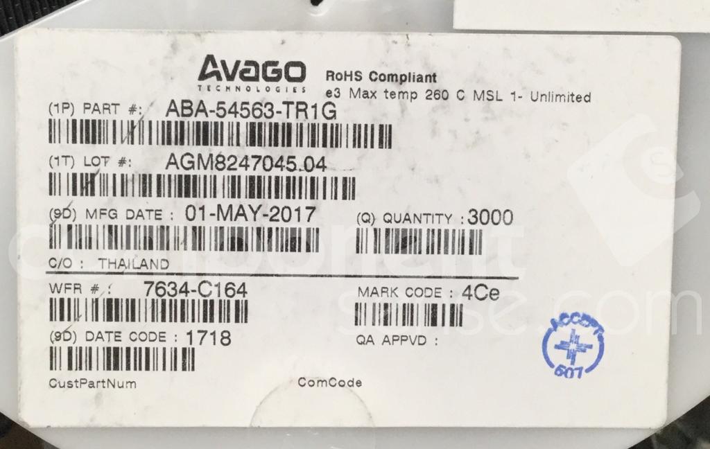 ABA-54563-TR1G Avago - Datasheet PDF & Technical Specs