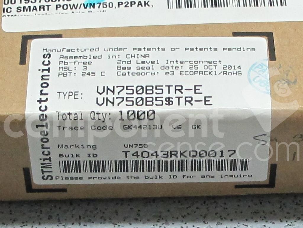 VN750B5TR-E STMicroelectronics - Datasheet PDF & Technical Specs