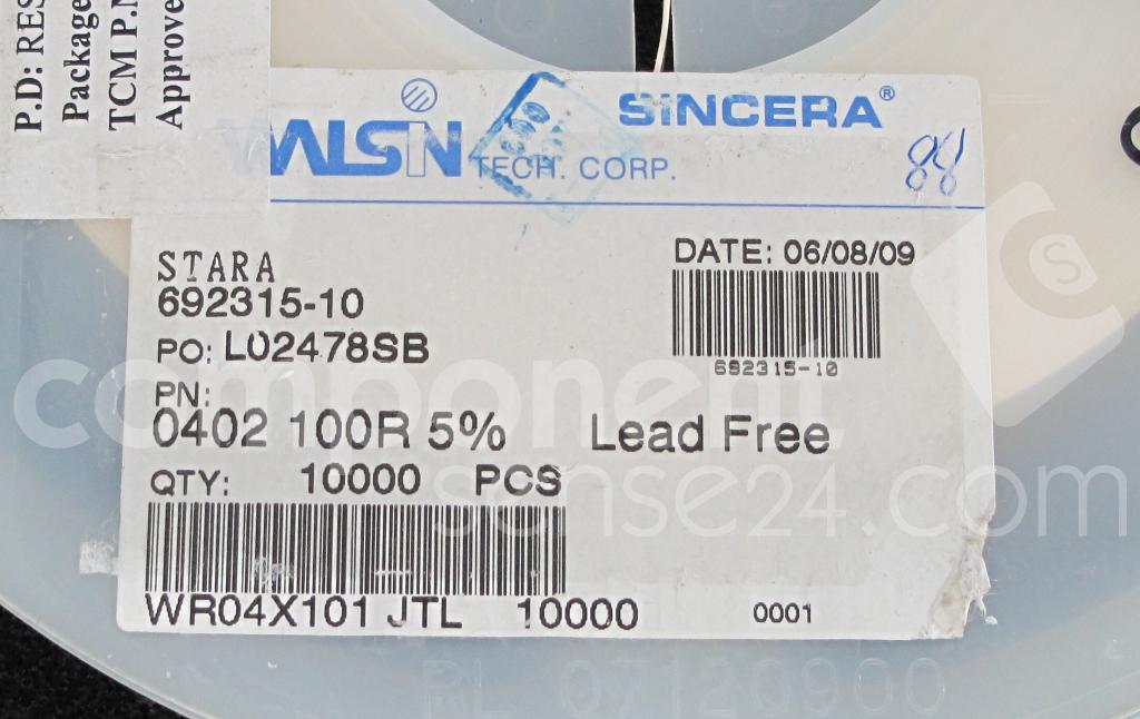 WR04X101 JTL Walsin Technologies - Chip SMD Resistors - Distributors ...