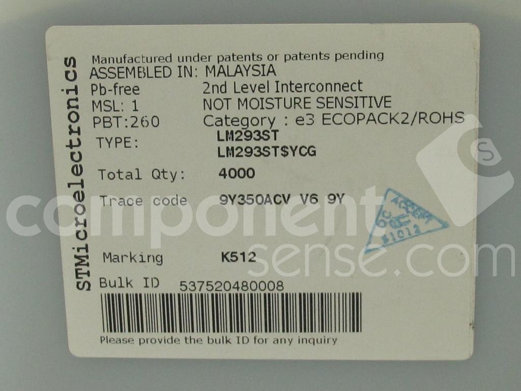 LM293ST STMicroelectronics - Datasheet PDF & Technical Specs