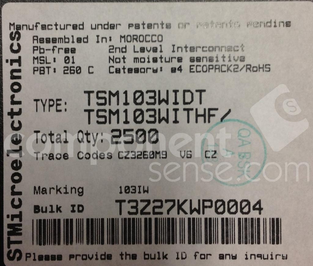 TSM103WIDT STMicroelectronics - Datasheet PDF & Technical Specs