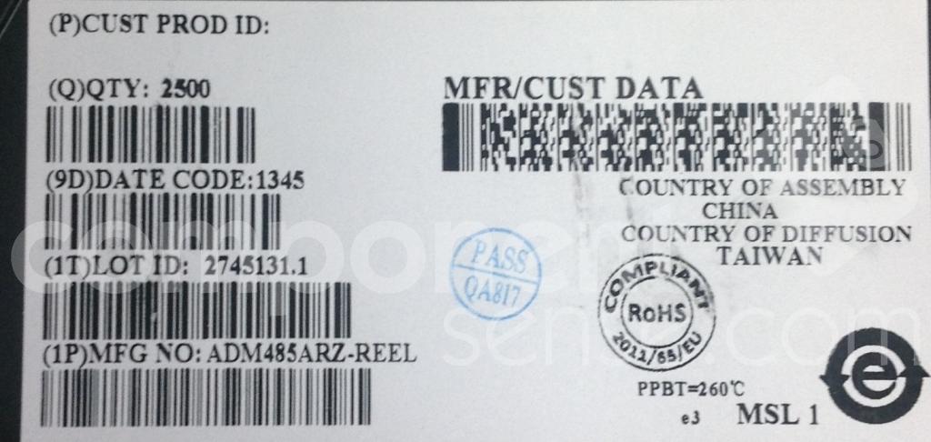 ADM485ARZ-REEL Analog Devices - Datasheet PDF & Technical Specs