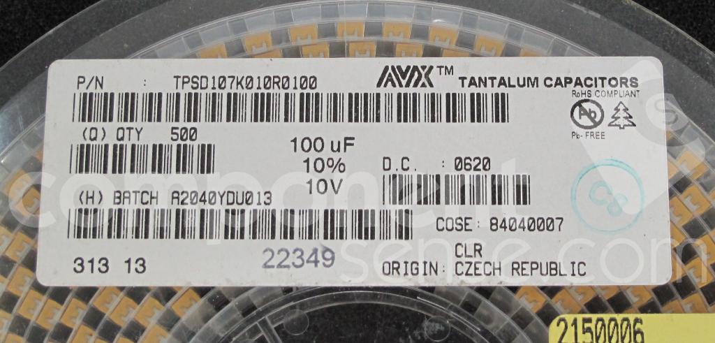 TPSD107K010R0100 AVX - Datasheet PDF, Prices & Technical Specs