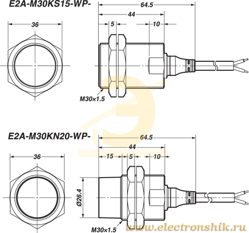 E2A-M30KS15-WP-B1 2M Omron - Datasheet PDF & Technical Specs