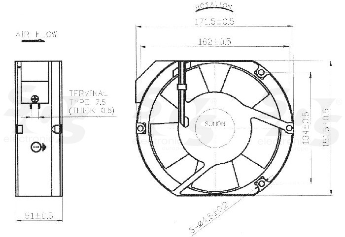 A2175-HBT.TC.GN Sunon Fans - Datasheet PDF & Technical Specs