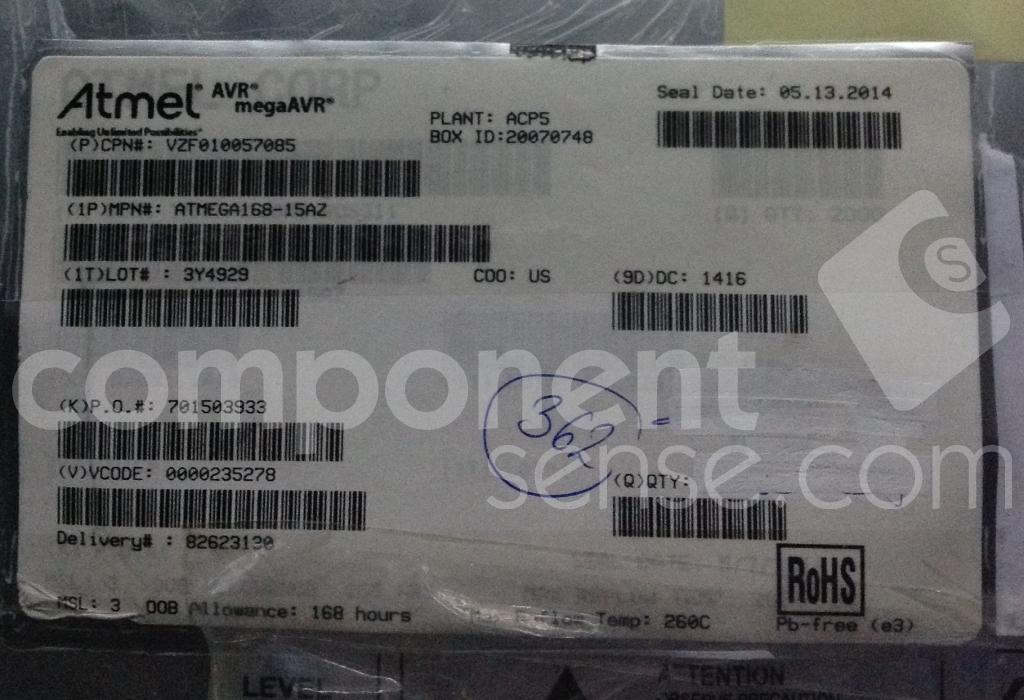 ATMEGA168-15AZ Microchip - Datasheet PDF & Technical Specs