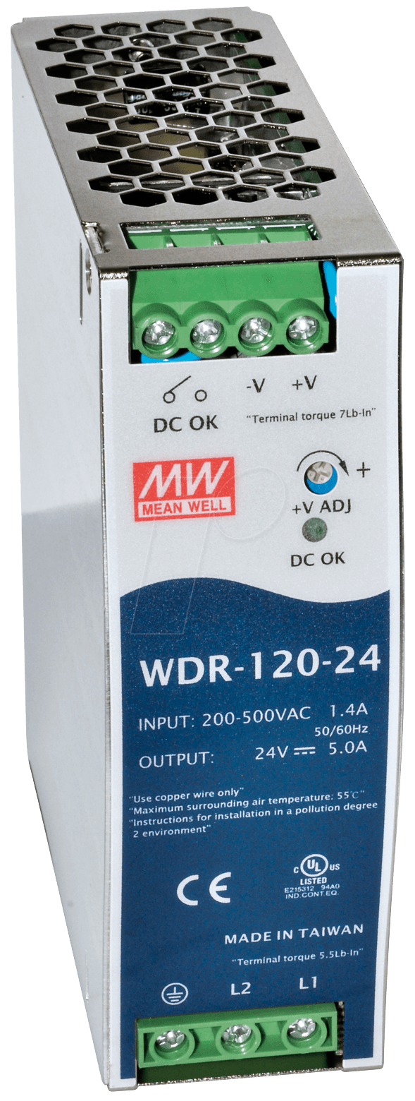 WDR-120-24 Mean Well - Datasheet PDF & Technical Specs