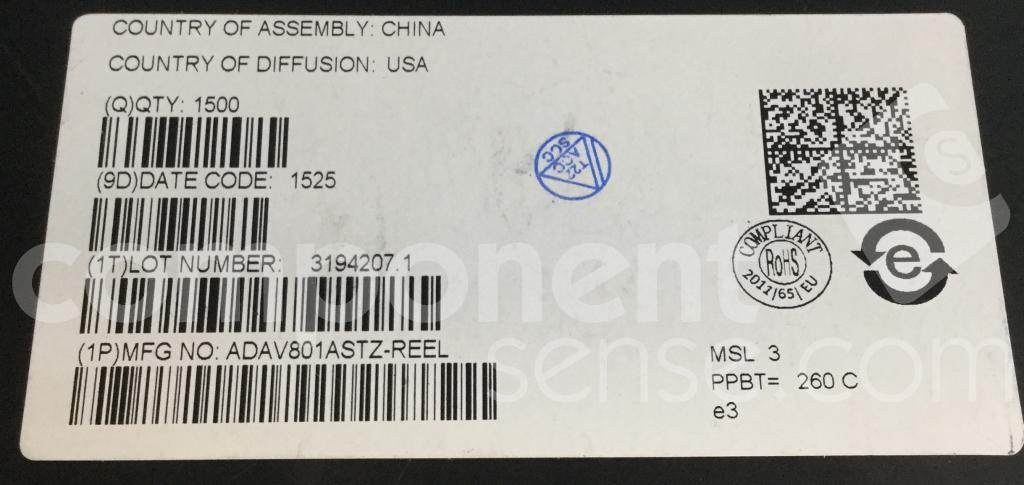 ADAV801ASTZ-REEL Analog Devices - Datasheet PDF & Technical Specs