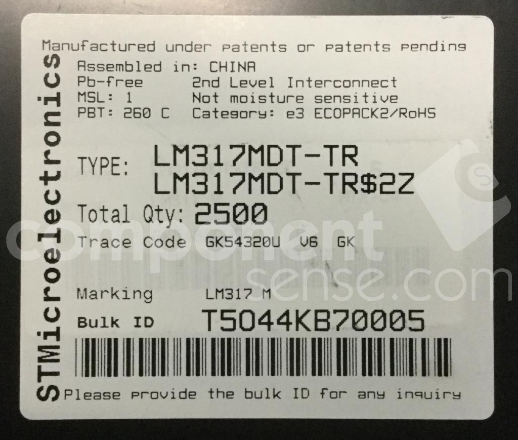 LM317MDT-TR STMicroelectronics - Datasheet PDF & Technical Specs