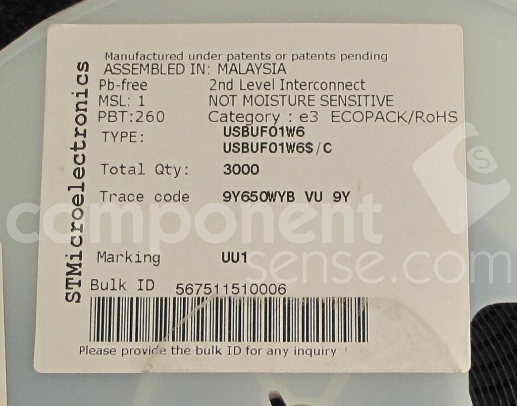 USBUF01W6 STMicroelectronics - Datasheet PDF & Technical Specs